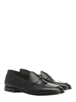 AL DUCA D’AOSTA 1902 Athens Pebble-grain Leather Loafers - Black