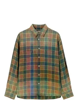 SOLID HOMME Check-pattern Long-sleeve Shirt - Blue