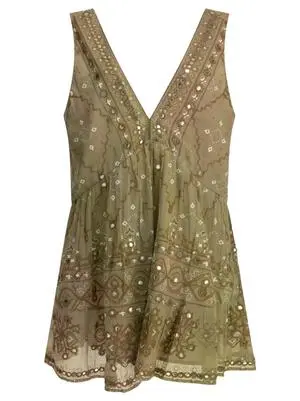 JULIET DUNN V-back Mini Dress - Brown
