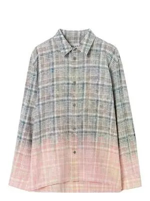 SOLID HOMME Gradient-effect Checked Shirt - Neutrals
