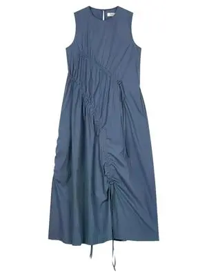STUDIO TOMBOY Shirred Sleeveless Maxi Dress - Blue