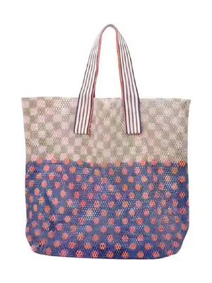 ÉPICE Kanpur Geometric Mesh Tote Bag - Red