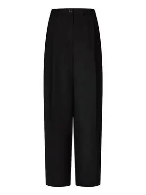 STUDIO TOMBOY Pleated Trousers With Elasticated Waist - Black