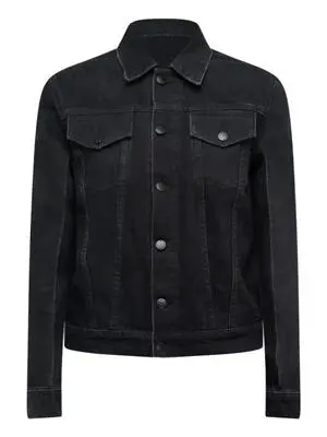 032C Boxy Embroidered Denim Jacket - Black