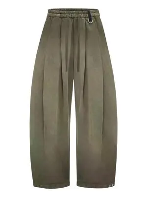 TEAM WANG DESIGN Taupe Washed Effect Pleated Track Pants - Brown