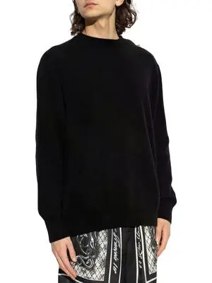 Balmain Button-embellished Shoulder Sweater - Black