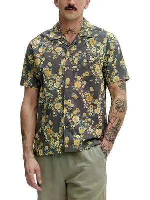 Hurley Floral-print Short-sleeve Shirt - Grey