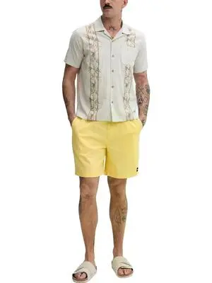 Hurley Bamboo-embroidered Short-sleeve Shirt - Neutrals