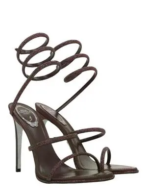 Rene Caovilla René Caovilla Cleo Crystal-Embellished Stiletto Sandals Red