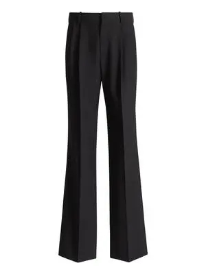 Balmain Wool Flat-pleated Trousers - Black