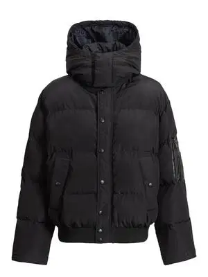 Balmain Padded Nylon And Leather Bomber Jacket - Black
