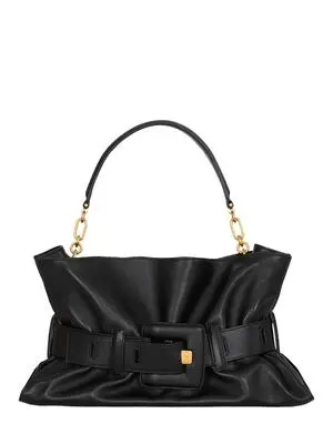 Balmain Medium Anthem Bag In Smooth Leather - Black