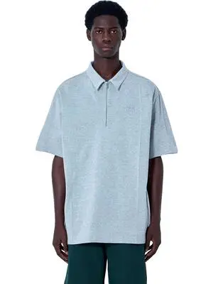 Miu Miu Half-zip Polo Shirt - Gray