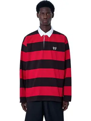 Balenciaga Striped Rugby T-shirt - Red