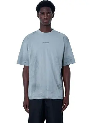 Balenciaga Balenciaga Men Logo Motif T-Shirt Gray