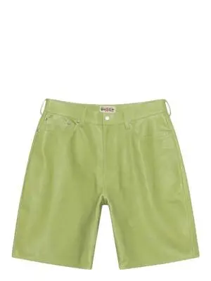 StÜssy Big Ol Leather Shorts - Lime