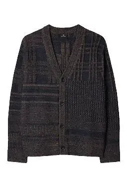 Paul Smith Patchwork Knit Cardigan - Blue