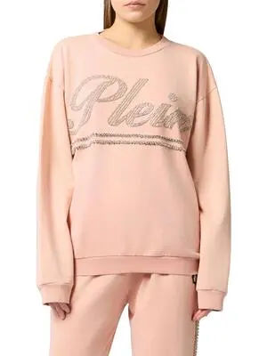 Philipp Plein Embellished Logo Sweatshirt - Fuchsia