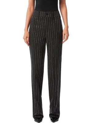 Philipp Plein Pinstriped Wool Blend Trousers - Grey