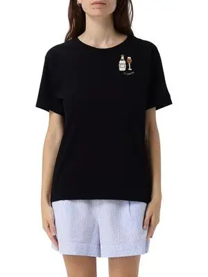 MC2 SAINT BARTH Mc2 Saint Barth Crewneck Cotton T-Shirt With Graphic Print And Logo Black 1