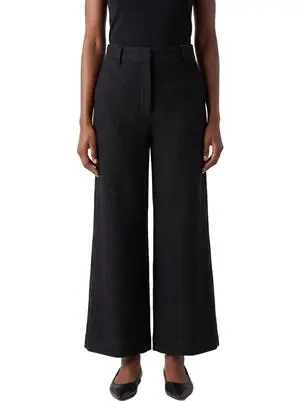 Max Mara And Cotton Blend Flared Trousers - Black