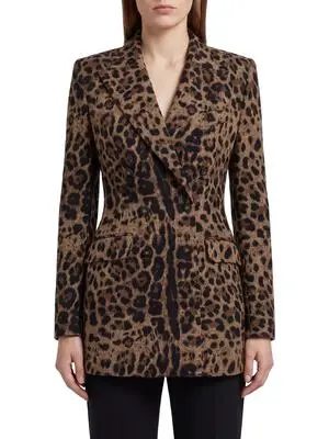 DOLCE & GABBANA Dolce & Gabbana Leopard Print Double Breasted Blazer