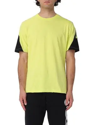 DISCLAIMER Cotton T-shirt With Graffiti Logo Print And Dropped Shoulders - Lime