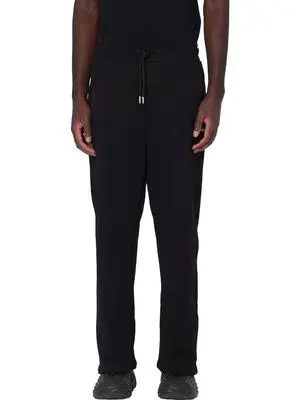 DISCLAIMER Slim Fit Cotton Jogging Trousers With Drawstring - Black