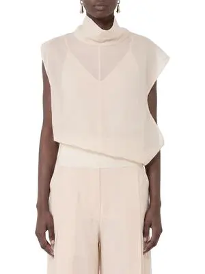 Sportmax Sleeveless Turtleneck Top - Ecru
