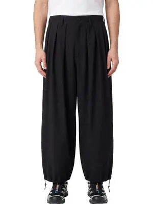 Yohji Yamamoto Wide-leg Technical Fabric Trousers - Black