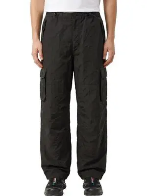 Comme Des Garçons Nylon Cargo Trousers With Multiple Pockets And Drawstring Waist - Black