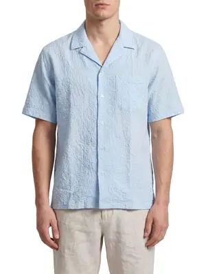 Altea Short-sleeved Cotton Bowling Shirt With Cuban Collar - Blush Pink
