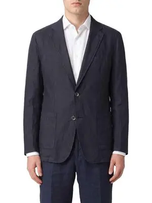 Altea Altea Single-Breasted Linen Blazer Blue