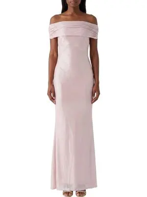 TWENTY FOURHAITCH Long Evening Gown With Rhinestones - Blush Pink