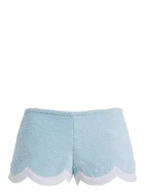 La Veste Exclusive Waves Cotton Mini Shorts - Blue
