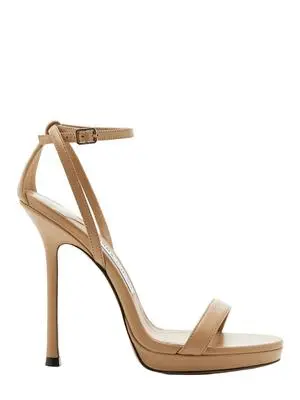 JIMMY CHOO Jimmy Choo Moza Leather Platform Sandals Neutral