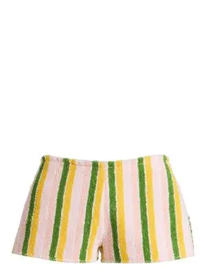 La Veste Exclusive Harbor Striped Cotton Mini Shorts - Multi