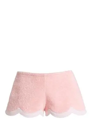 La Veste Cotton Scalloped Hem Mini Shorts - Pink