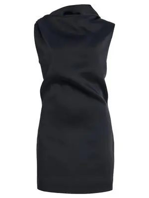 Khaite Astor Satin Mini Dress - Black