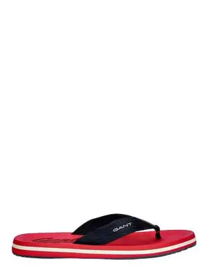 Gant Striped Flip-flops With Logo Detail - Red