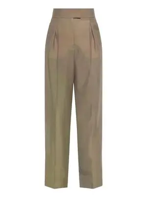 Valentino Garavani Pleated Wide-leg Trousers - Neutrals