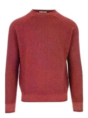 AL DUCA D’AOSTA 1902 Ribbed Knit Raglan Sleeve Sweater - Red