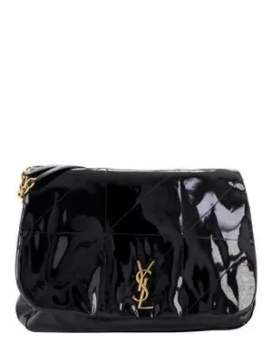 Saint Laurent Saint Laurent Jamie 4.3 Quilted Patent Large Shoulder Bag Black