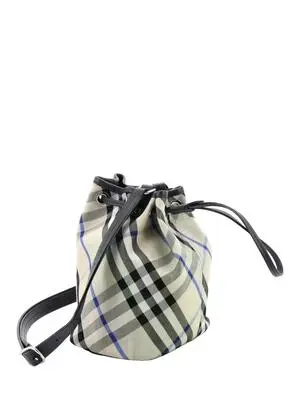 Burberry Vintage Check Canvas Mini Bucket Bag - Blue