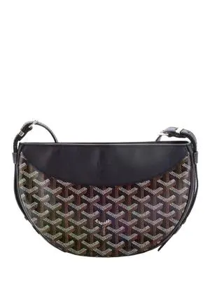 Goyard Hirondelle Shoulder Bag In Coated Canvas And Leather - Black