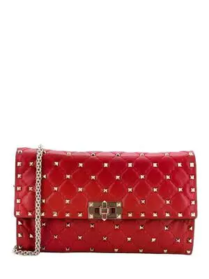 Valentino Garavani Valentino Garavani Rockstud Spike Quilted Leather Small Crossbody Bag Red