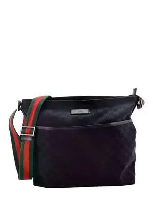 Gucci Gg Canvas Medium Messenger Bag - Black