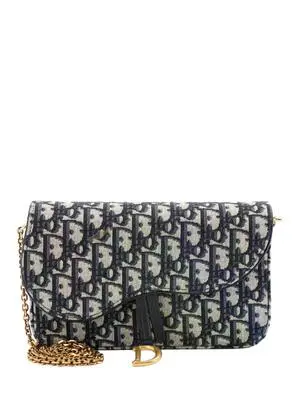 Dior Saddle Chain Clutch Bag - Blue