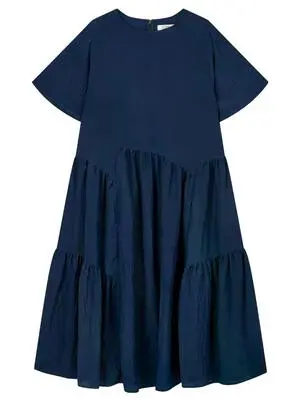 STUDIO TOMBOY Asymmetric Tiered A-line Dress - Blue