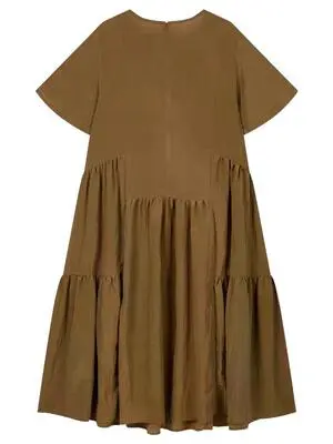 STUDIO TOMBOY Asymmetric Tiered A-line Dress - Neutrals